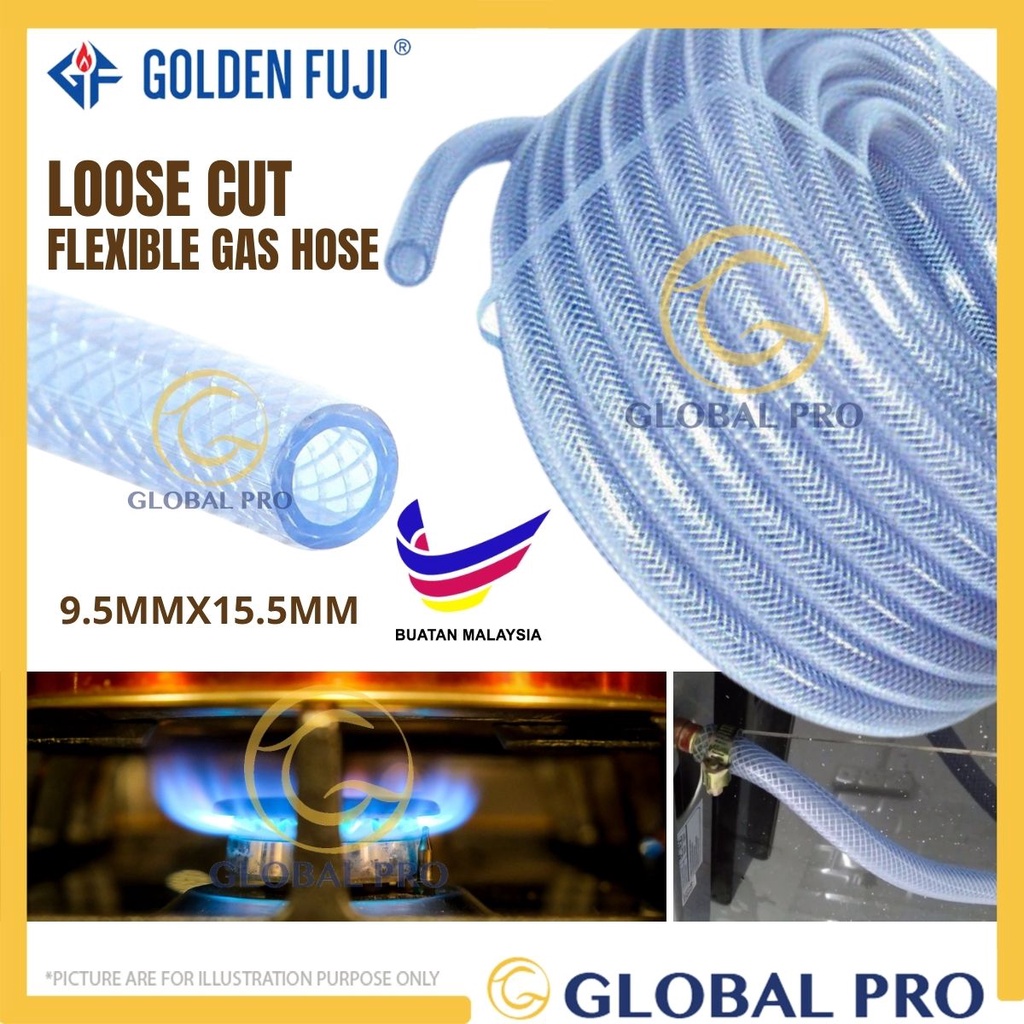 {LOOSE CUT} Golden Fuji 9.5mm X15.5mm X 50m PVC Reinforced Flexible Gas ...