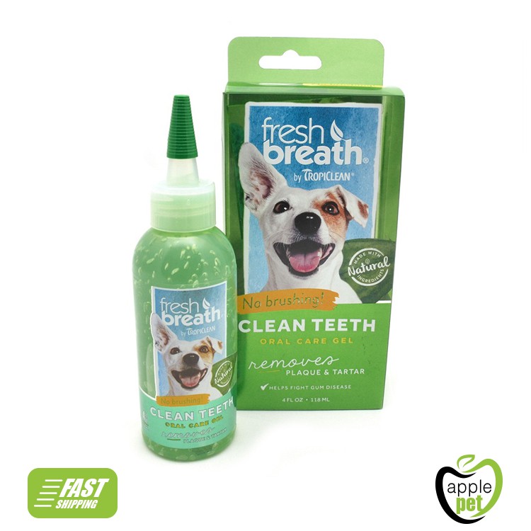 TropiClean Fresh Breath Clean Teeth Gel 118ml (Suitable for cat and dog ...