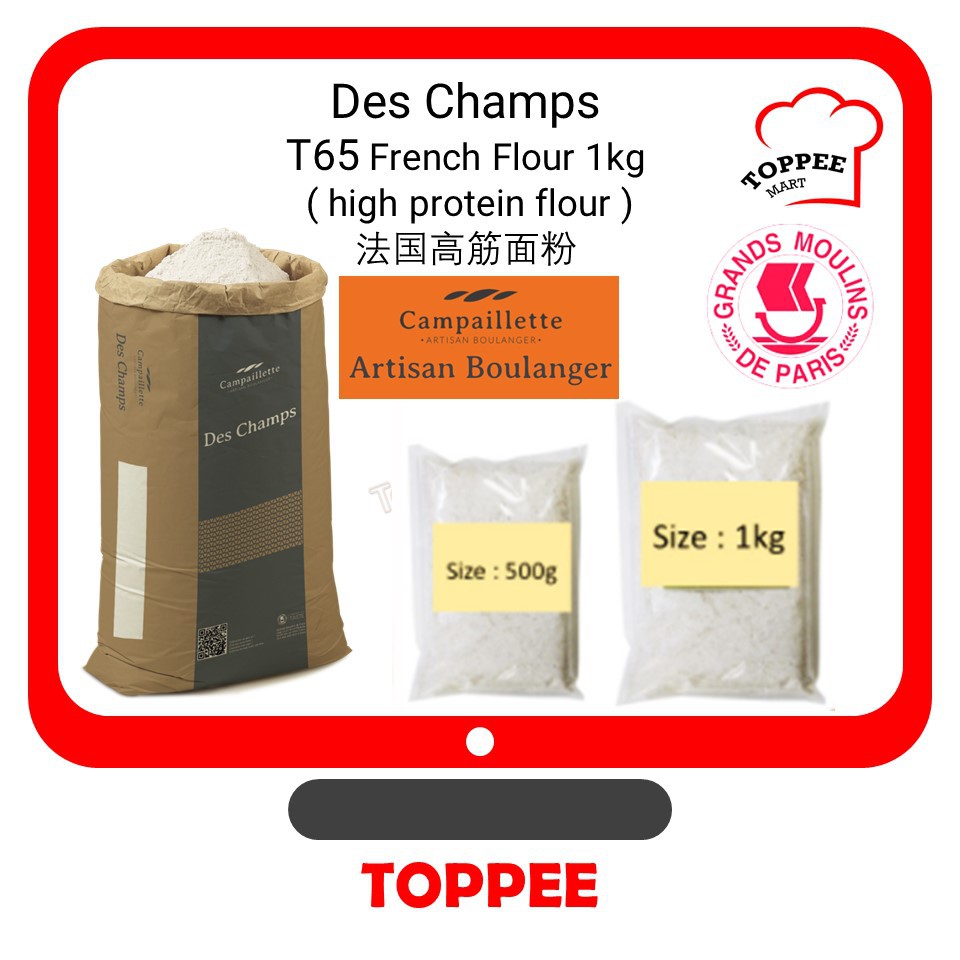 T65 French Flour 1KG / High Protein Bread Flour / T65 French Wheat ...