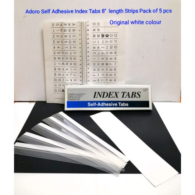 Adoro Self Adhesive Index Tabs 8'' length Strips Pack of 5 pcs | Shopee ...