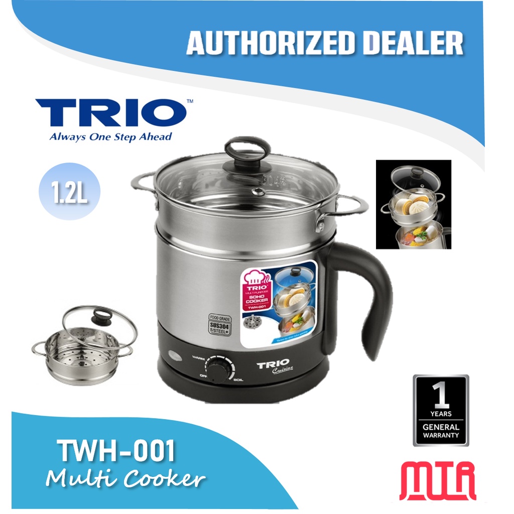 TRIO TWH-001 Stainless Steel Mini Multi Cooker 1.2L / Trio TWH-003 1.2L ...