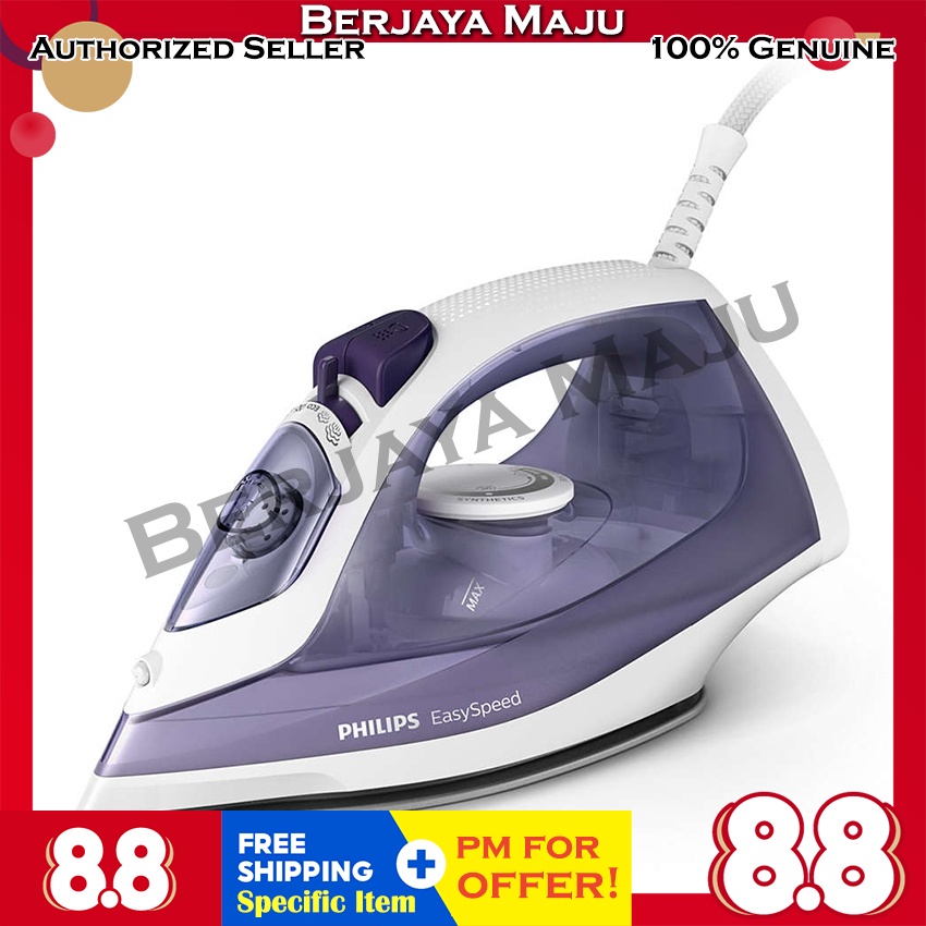 Philips 2000W Ceramic Soleplate Steam Iron GC1752/36 / GC1752 | Shopee ...