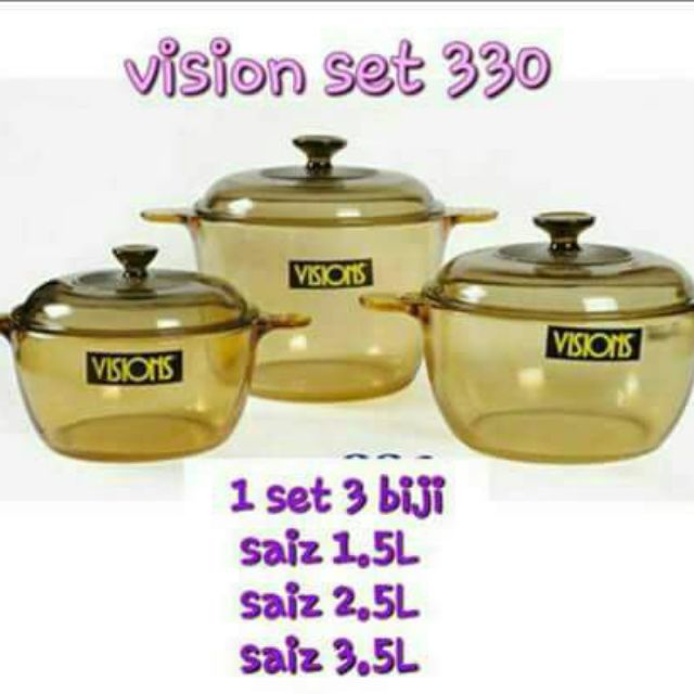 Set periuk vision (3biji) | Shopee Malaysia