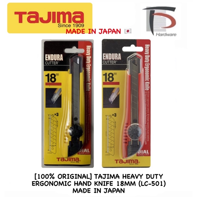 [100% ORIGINAL] TAJIMA HEAVY DUTY ERGONOMIC HAND KNIFE 18MM (LC-501) MADE IN JAPAN | Shopee Malaysia