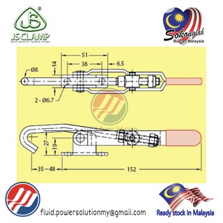JS Latch Type Toggle Clamp L352 Series Maximum Safe Load 170 kg ...