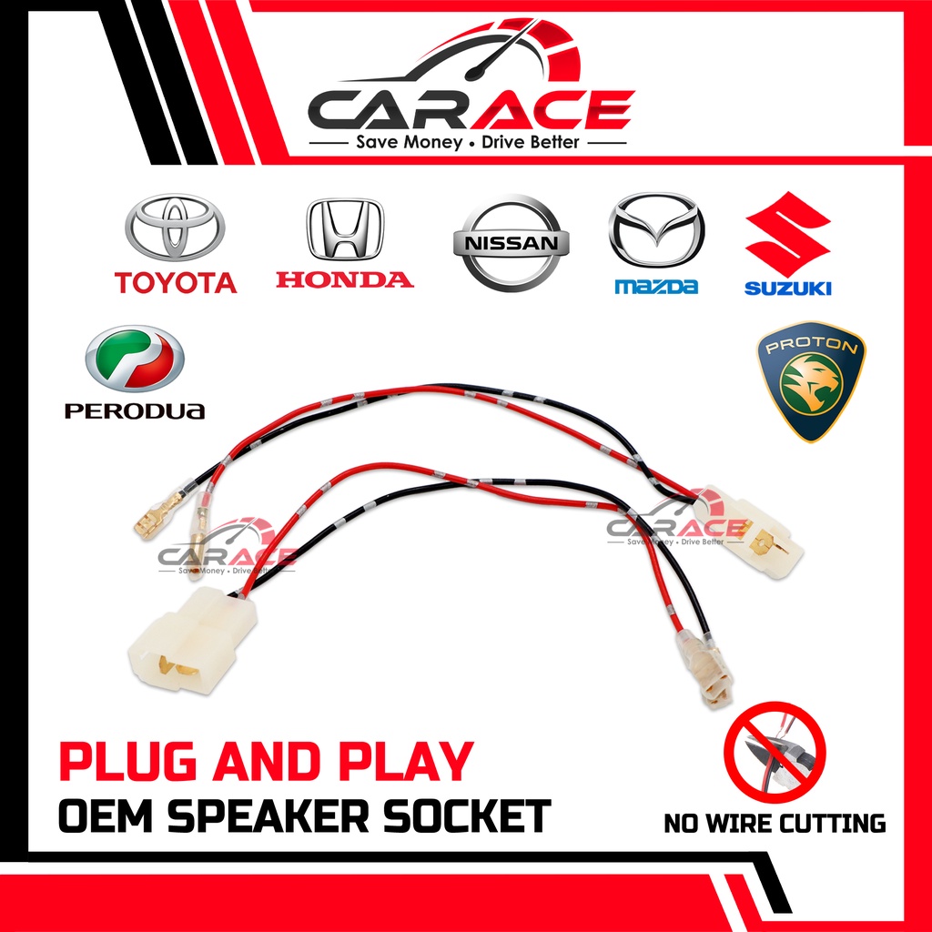 OEM Plug and Play Car Speaker Socket Pin 2pcs For Perodua Proton Toyota ...