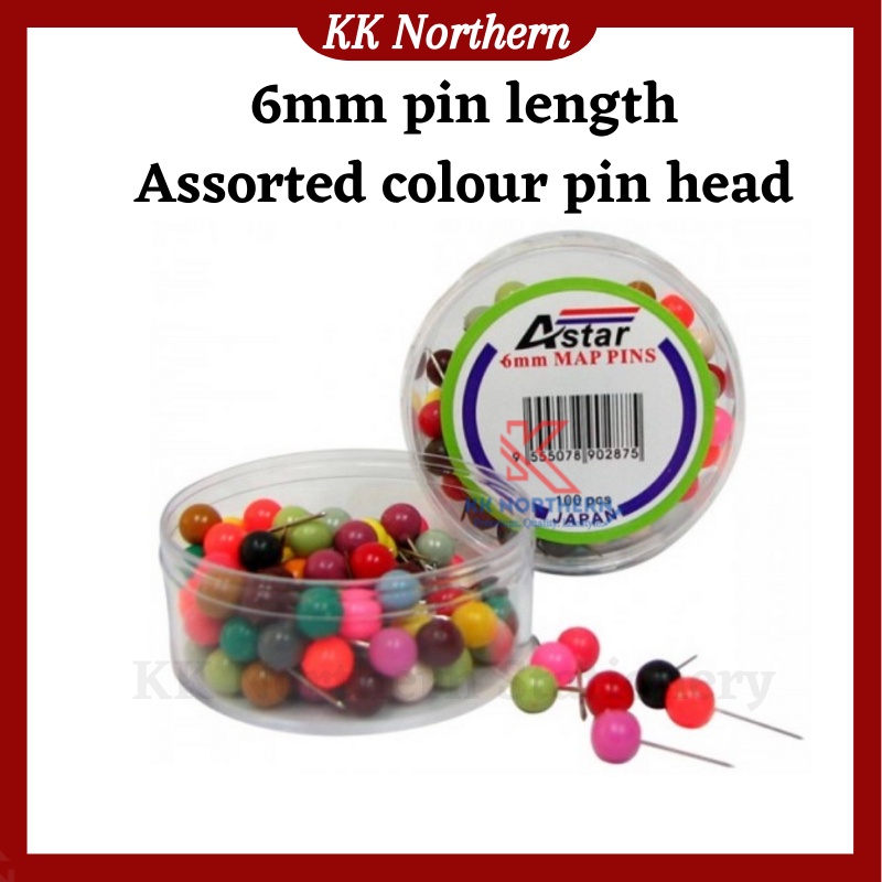 Astar Push Pin / Pin Thumb Thumbtack Board / Wall Studs/ Map Pins Paku ...