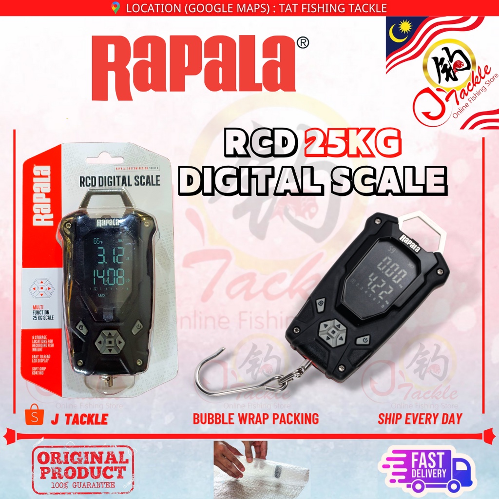 RAPALA RCD 25KG DIGITAL SCALE RAPALA DIGITAL WEIGHT SCALE LCD DISPLAY ...