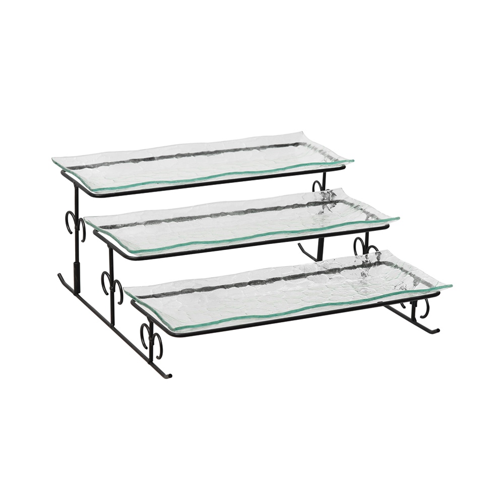 SSF GLASS SERVING TRAY BERTINGKAT SERVEWARE MINIMALIST MODERN SPACE ...