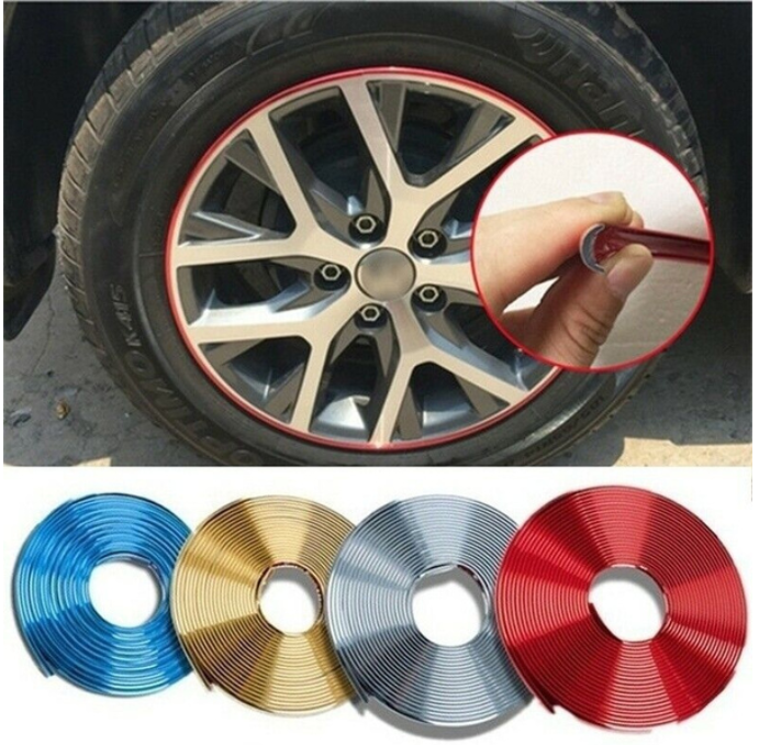 8M Car Wheel Rim Sticker Chrome Wheel Decoration Auto Tire Rims Plated ...
