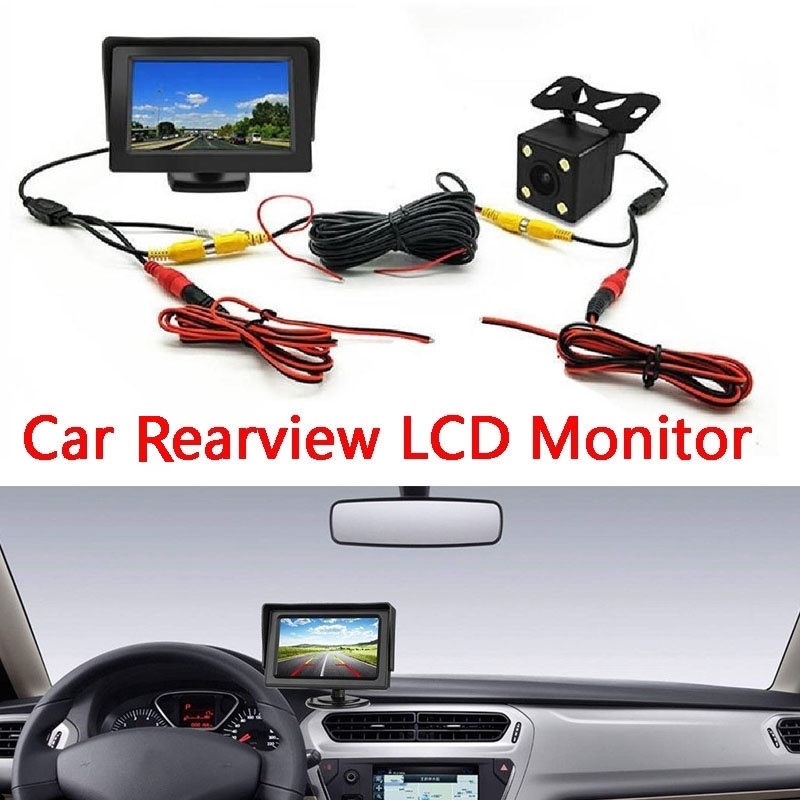 Car rear view system monitor 4.3'' tft lcd+night vision backup reverse ...