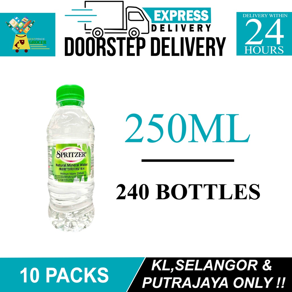 SPRITZER MINERAL WATER - 250ML X 24 BOTTLES (240 BOTTLES) | Shopee Malaysia