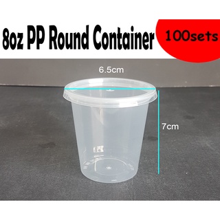 RS8 (TEKA) 8oz PP Round Container with Lid / Sauce Cup / Bekas Dadih ...