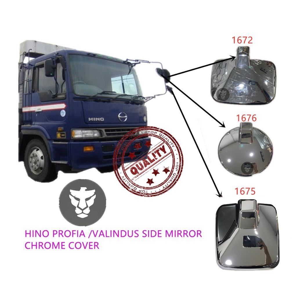 🔍side mirror hino profia/valindus lorry chrome side mirror cover | BeeCost