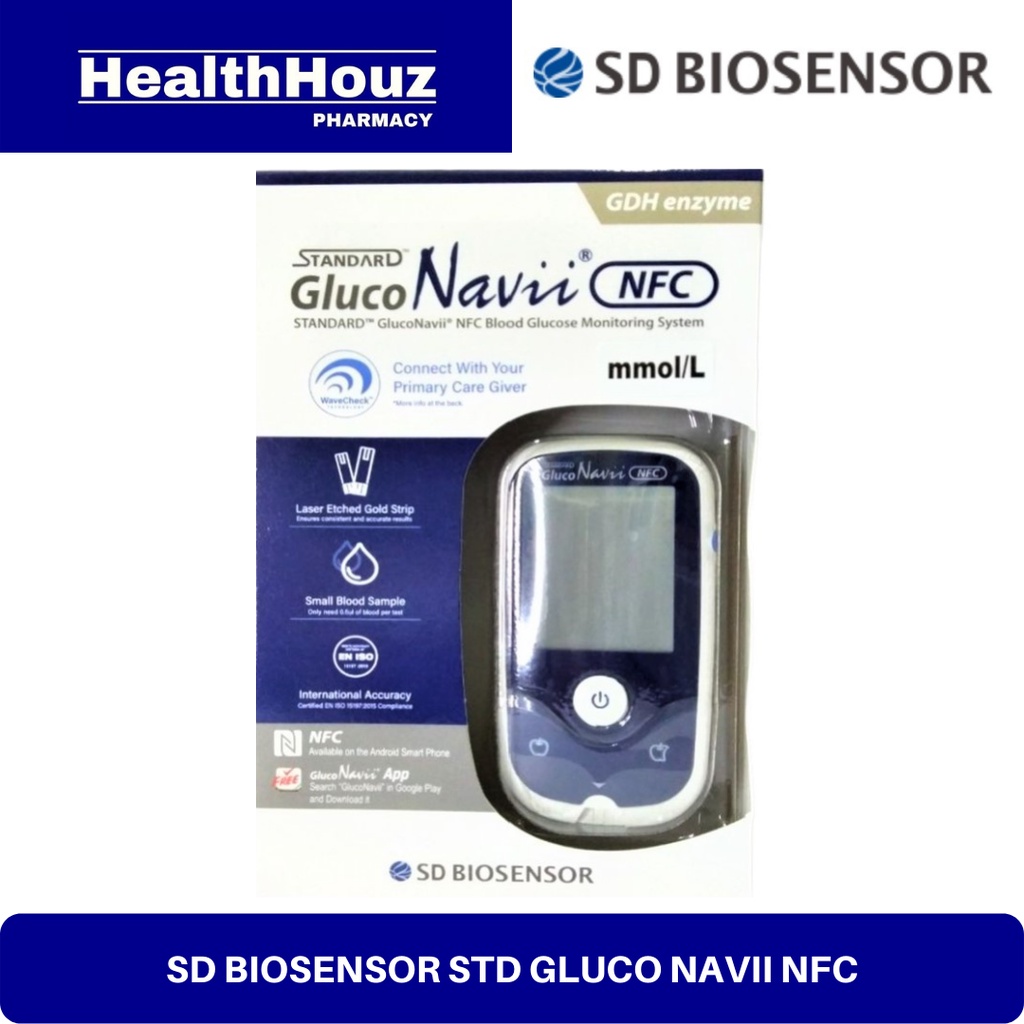 SD BIOSENSOR, Std Gluco Navii (NFC), Blood Glusose Monitoring System ...