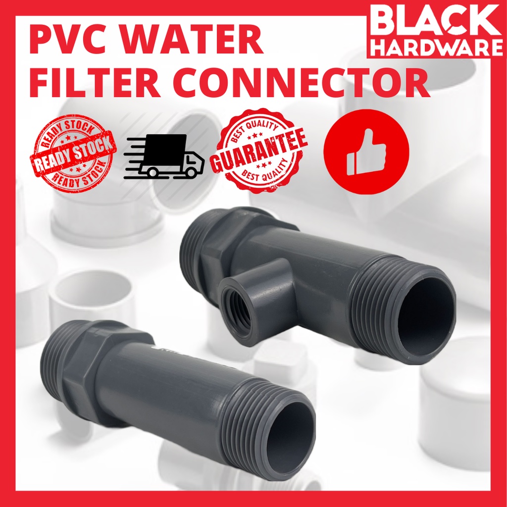 Black Hardware Inlet Outlet PVC Fitting Pipe Water Filter Tank ...
