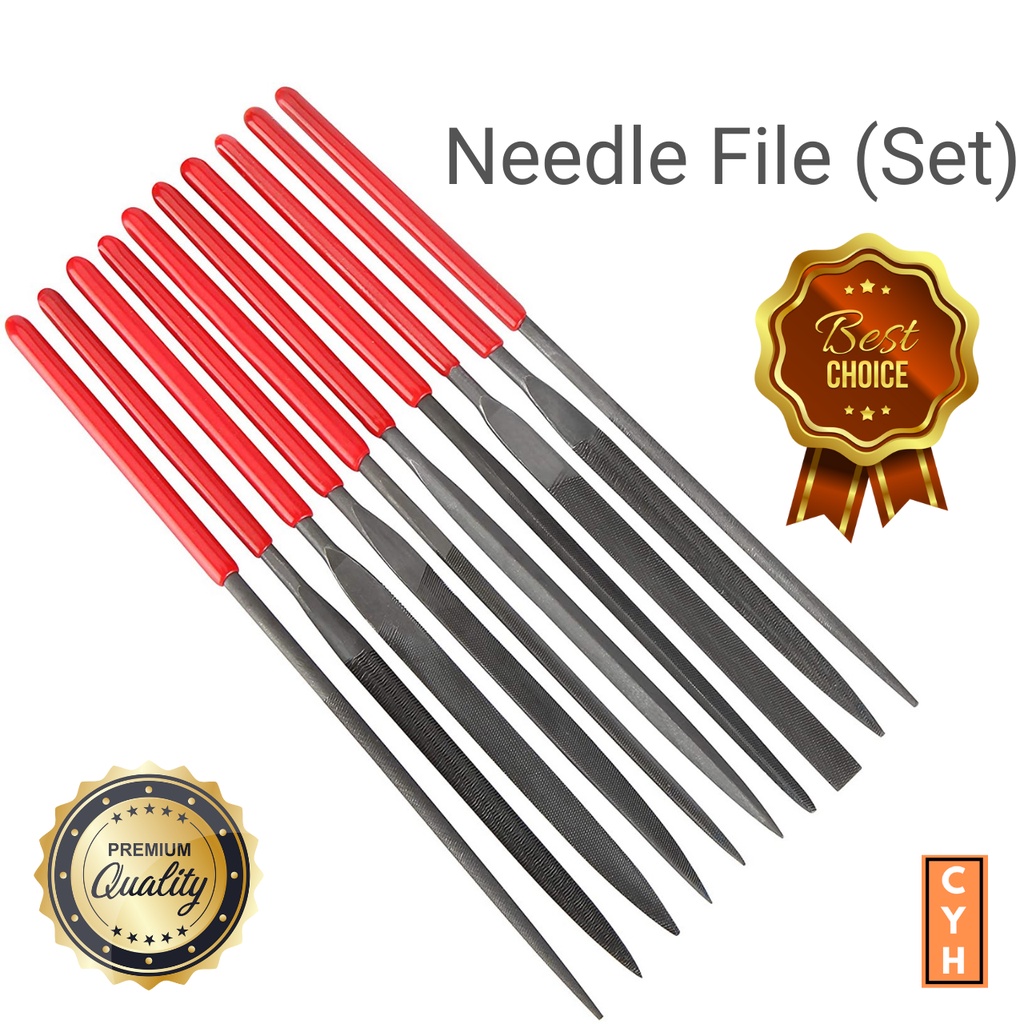 Needle File 10 Pieces Needle File Set / Kikir Emas Set 3 x 140mm(FLAT ...
