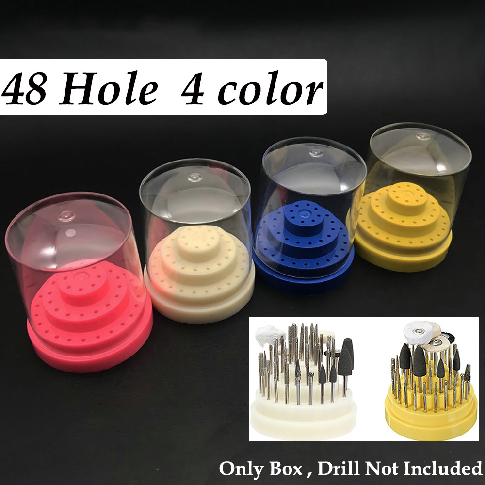 48 Holes Drill Placement Box For Bur Dental Holder Tools Box Drill Case ...