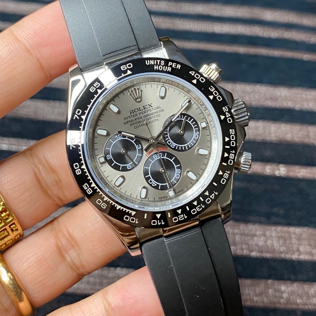 Daytona Grey Panda Automatic Oysterflex Rubber Strap 40mm | Shopee Malaysia