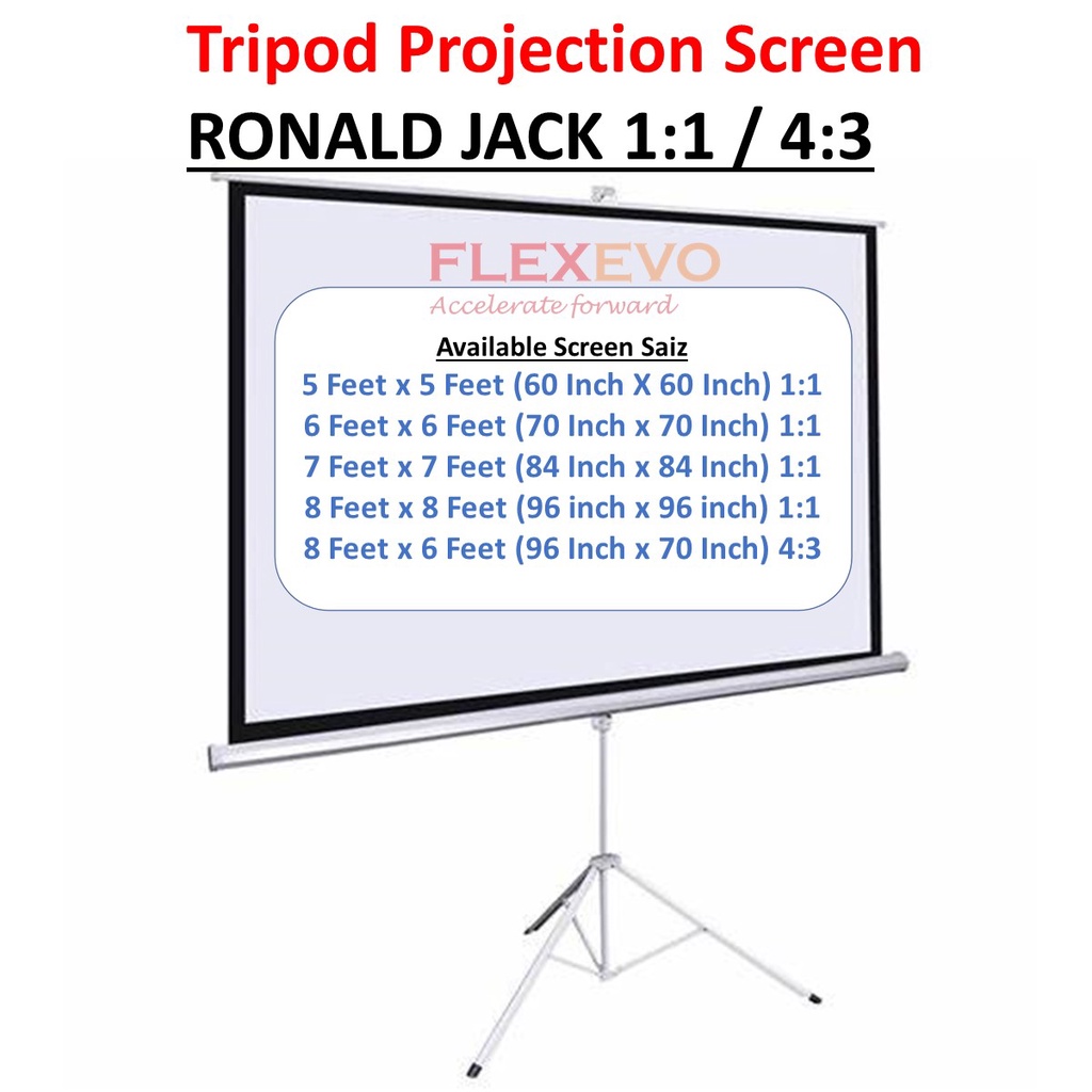 Direct Factory Portable Projector Tripod Screen 5x5 6x6 7x7 8x6 8x8 ...