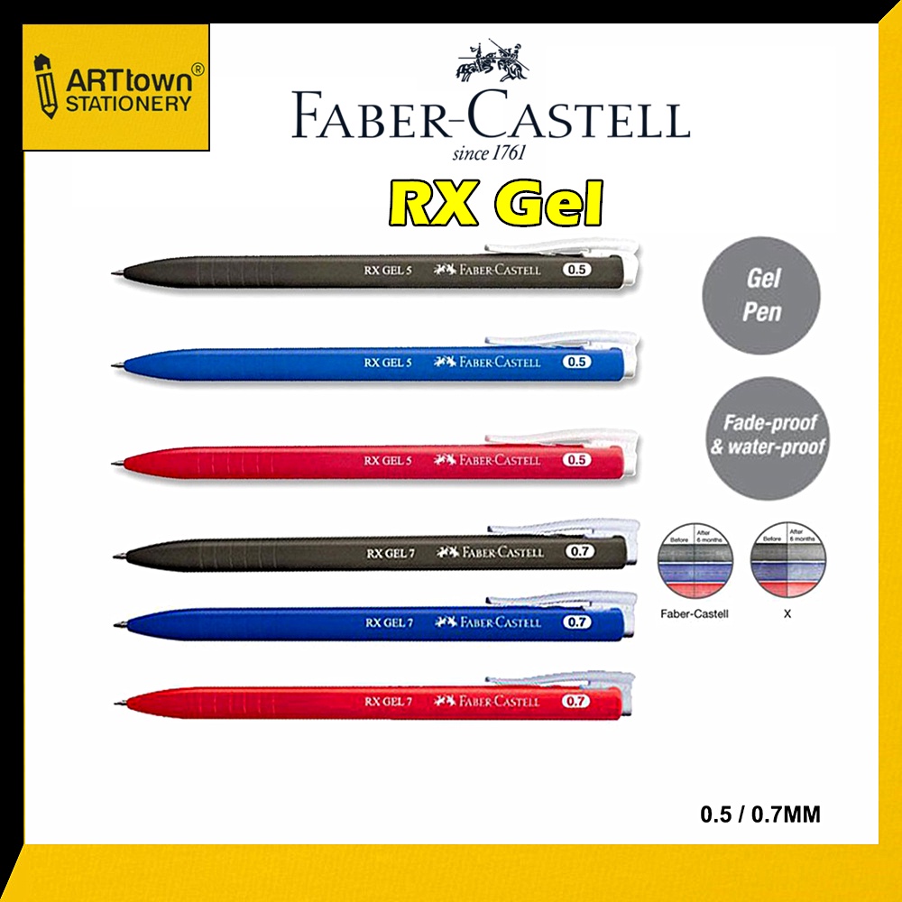 Faber-Castell RX Gel Pen 0.5 / 0.7 | Black/Blue/Red (Ready Stock ...