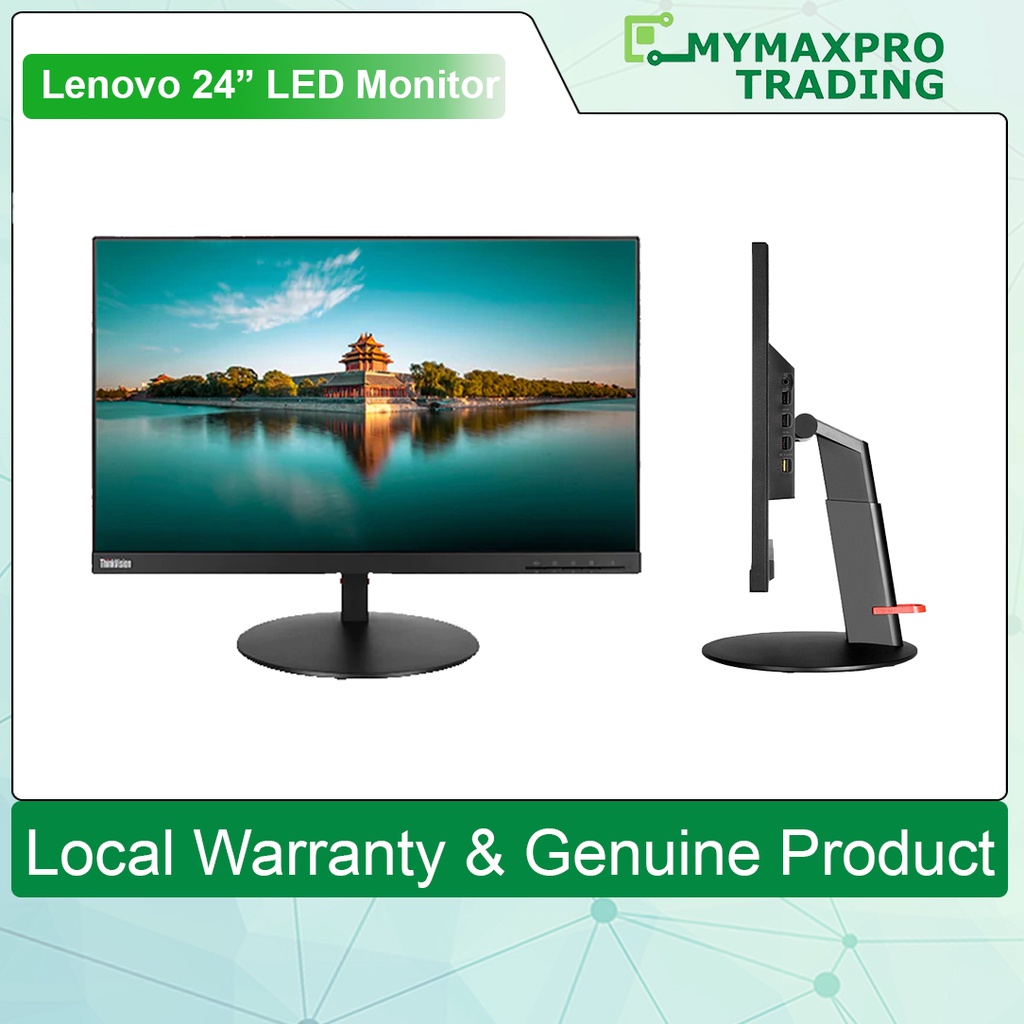 Lenovo ThinkVision T24i-20 24" LED Monitor 1920 x 1080 Full HD VGA HDMI ...