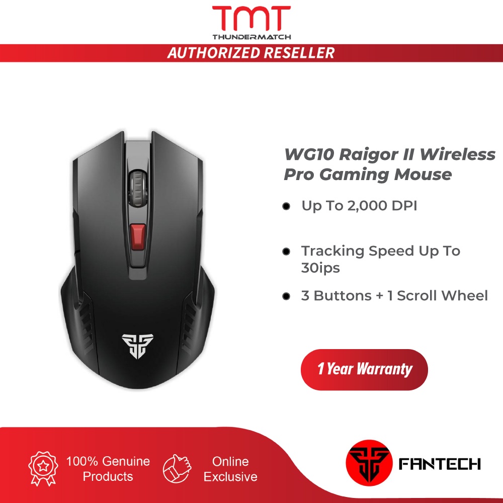 Fantech WG10 Raigor II / WG11 Cruiser 2400 DPI Wireless Pro Gaming ...