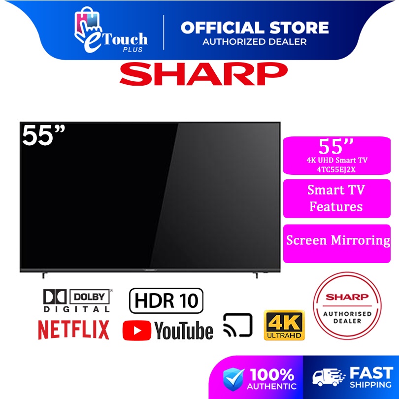 Sharp 55 Inch 4K UHD Smart TV 4TC55EJ2X | atelier-yuwa.ciao.jp