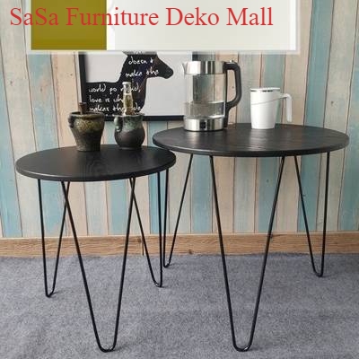 SaSa Furniture Deko Mall Meja Sisi Modern Wooden Top Nordic Side Table ...