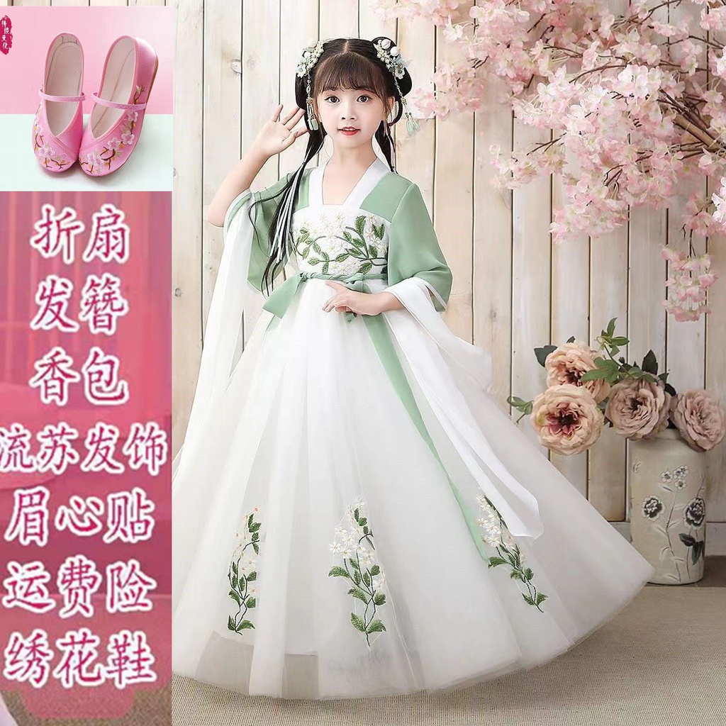 cheongsam kid dress for baby girl Kostum gadis Hanfu Summer Lengan ...