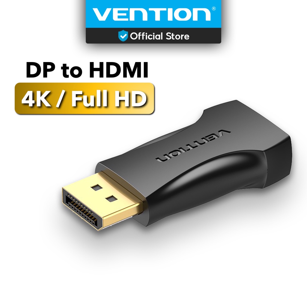 VENTION DP to HDMI Adapter 4K Gold Plated DisplayPort to HDMI Converter | Shopee Malaysia