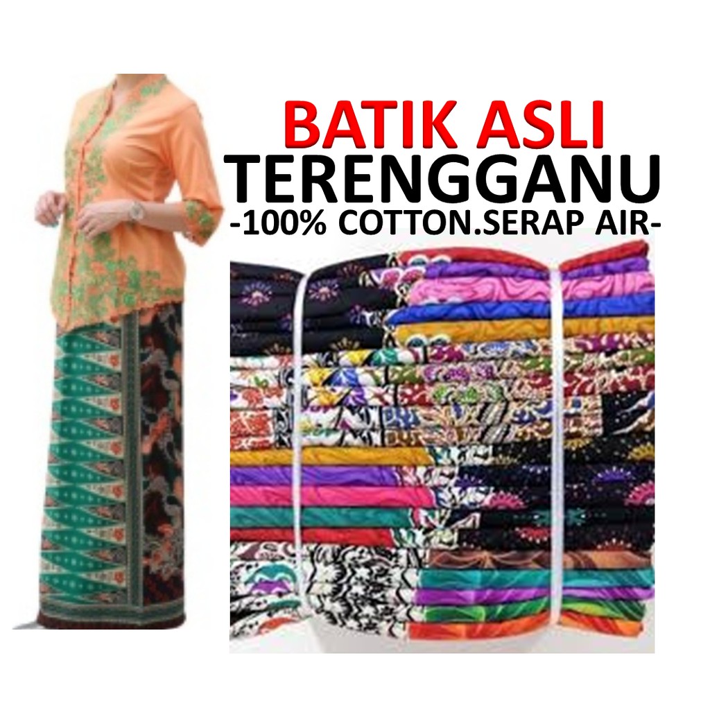 Kain Sarung Batik Terengganu Cotton SARONG BATIK ASLI (ADA COP) KAIN ...
