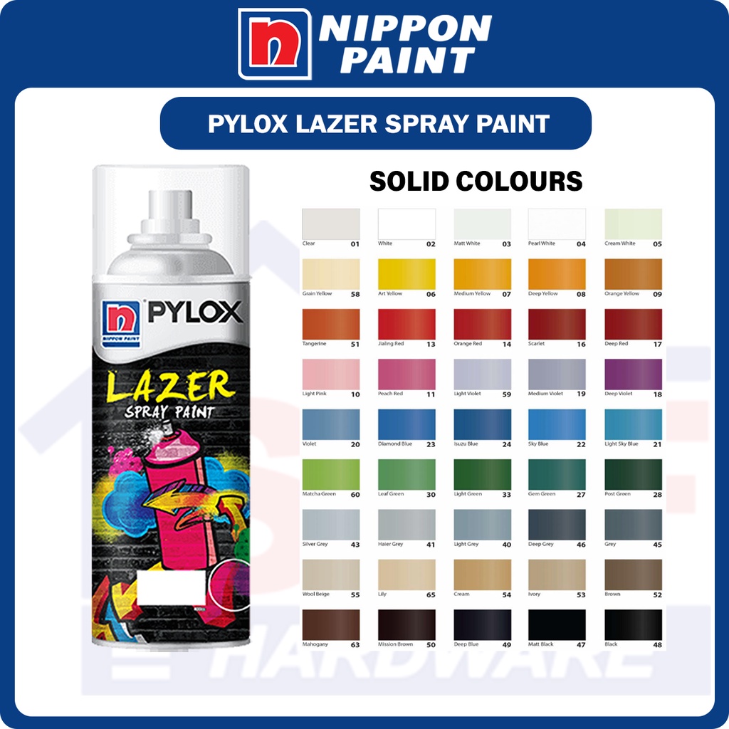 NIPPON Pylox Lazer 400CC Spray Paint (Solid Colour) cat sembur semburan ...