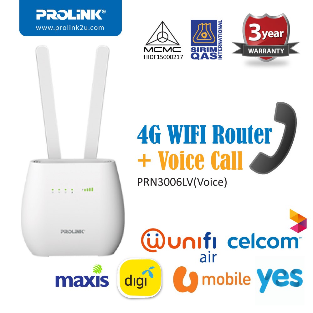 PROLiNK 4G LTE Router with Voice Call/ Network LAN Port Support TM ...