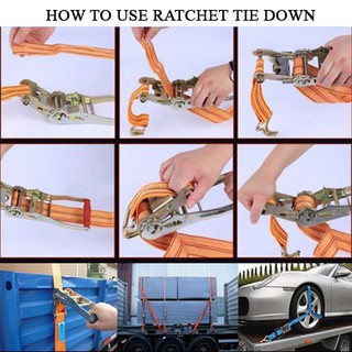 2" X 9M HEAVY DUTY (KOREA) RATCHET TIE DOWN (ORANGE) TALI LORRY LORRY ...