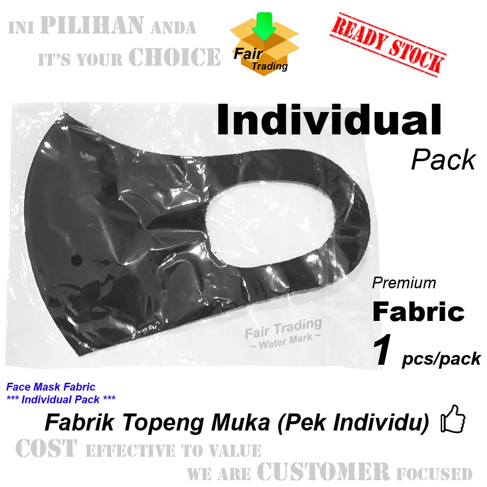 FT 1 pcs Fabric Topeng Muka Face Mask Pelitup Muka Pek Individu ...