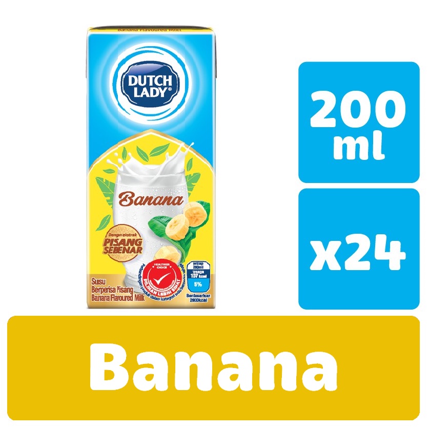 Dutch Lady Banana Flavored UHT Milk 24 x 200ml | Shopee Malaysia