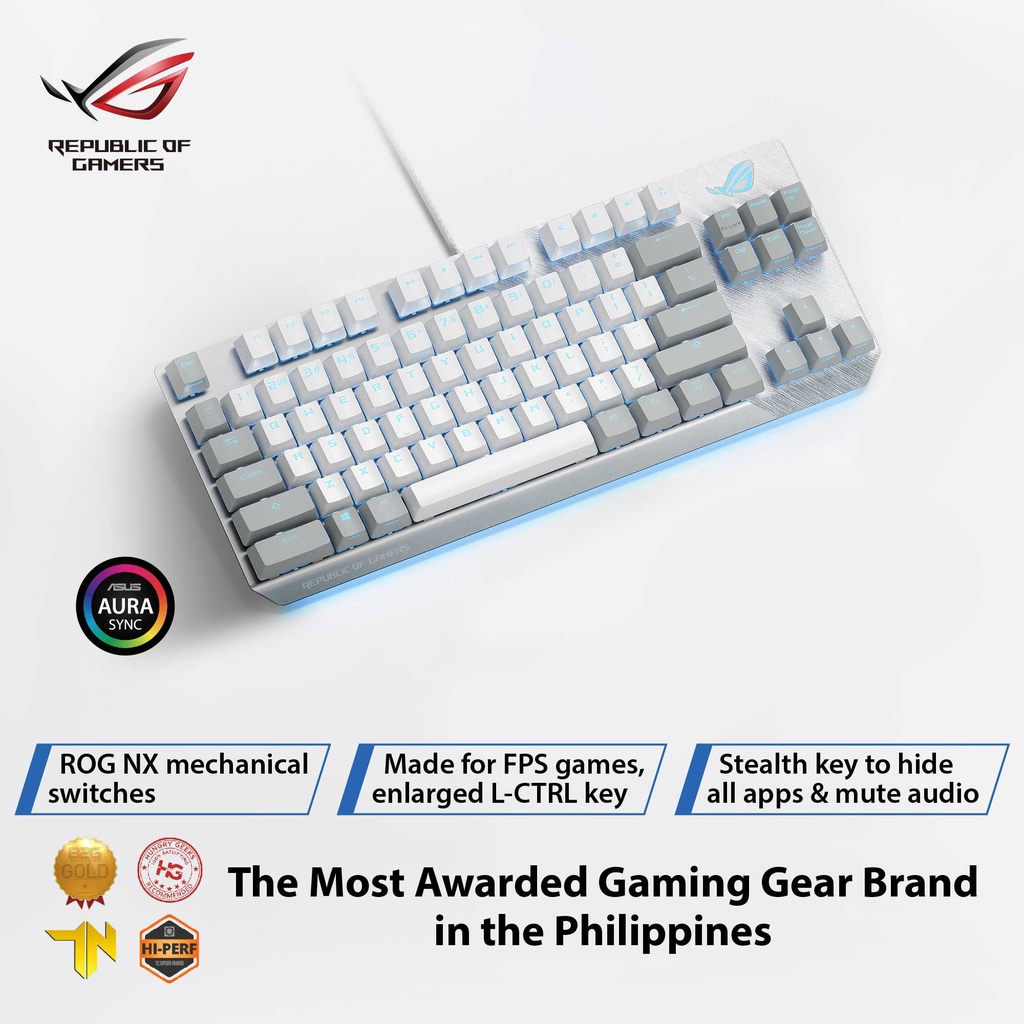 Asus Rog Strix Scope NX TKL Moonlight White Wired Mechanical RGB Gaming ...