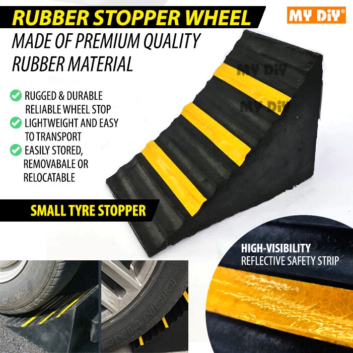 MYDIYHOMEDEPOT - 1pc Car Rubber Stopper Wheel Chock Car Park Stopper ...