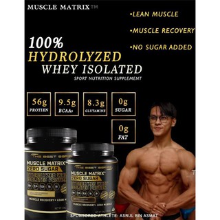 MUSCLE MATRIX Whey Protein Zero Sugar Hydrolyzed 1.3kg 44 Servings ...