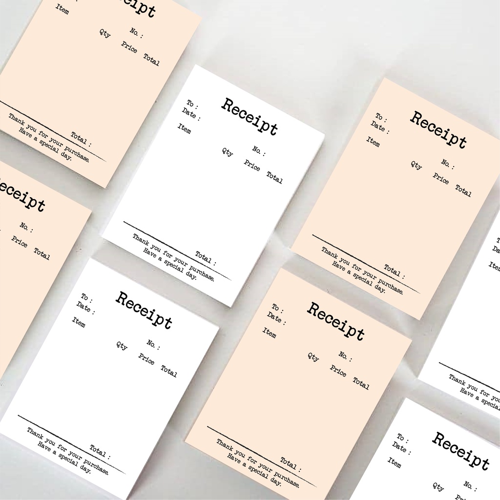 50pcs 80gsm Receipt List Memo Pad / Invoice List for Small Business ...