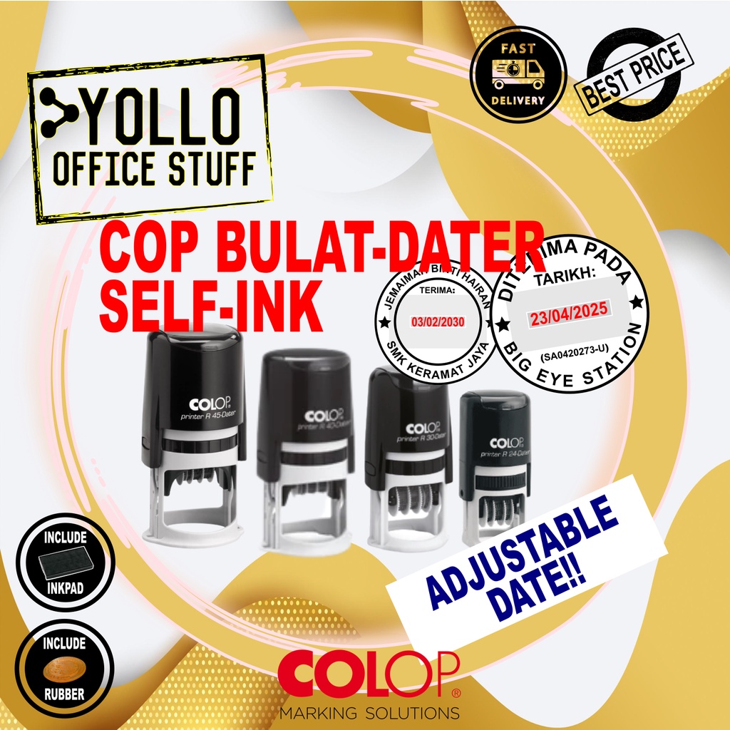 SELF-INK COP BULAT DATER COLOP | Shopee Malaysia