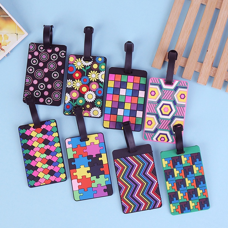 PVC luggage label Square design information filling luggage tag Soft ...