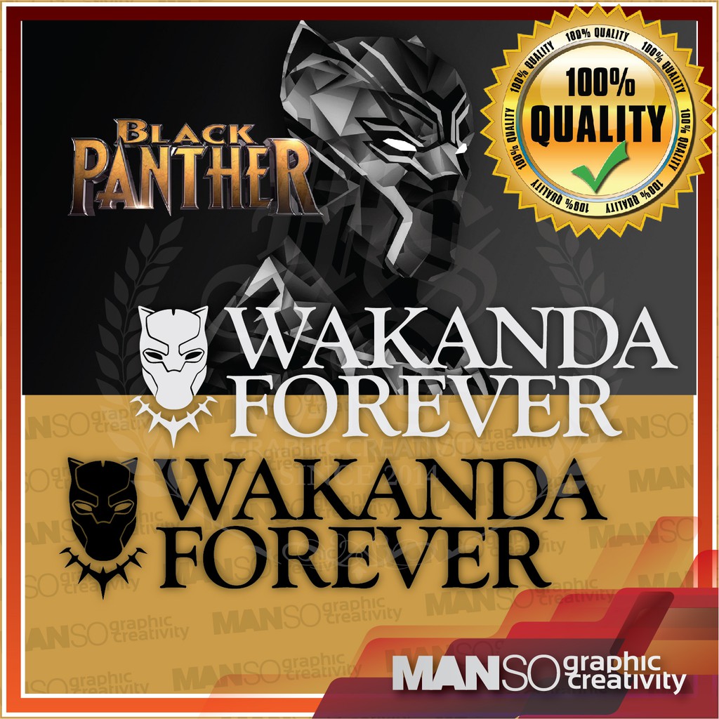 WAKANDAFOREVER Sticker Black Panther Logo Sticker Wakanda | Shopee Malaysia