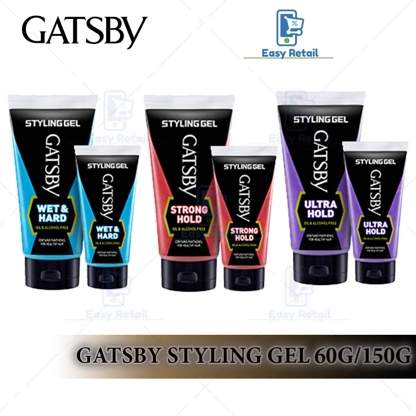 GATSBY Styling Gel 60g / 150g ( Strong Hold / Wet Hard / Ultra Hold ...