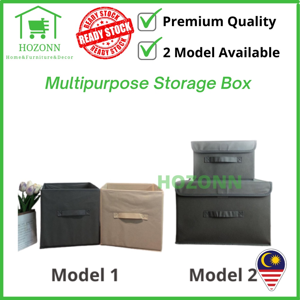 HOZONN Storage Box Foldable Linen Cloth Storage Box Available 8L ...