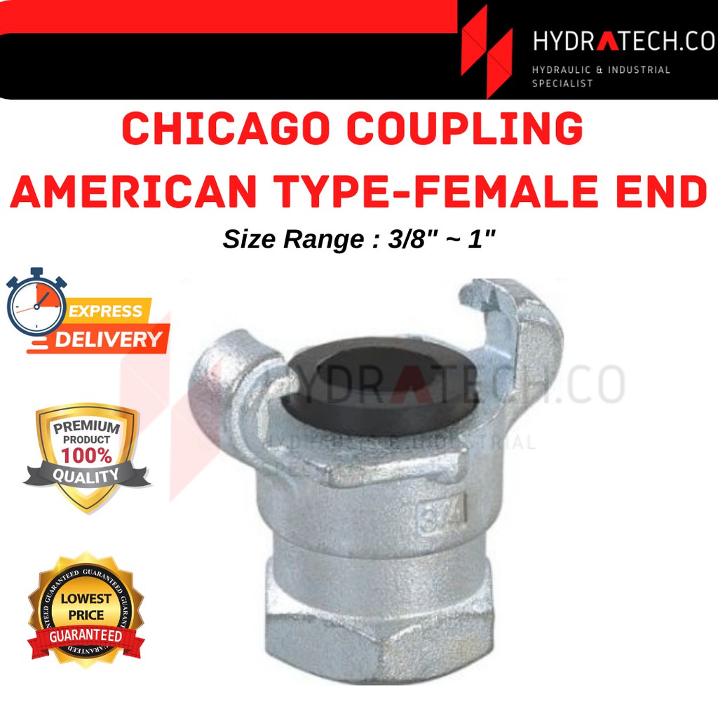 [COUPLING] Carbon Steel 2-Lug Air Hose Fitting US Type Female End BSPT ...