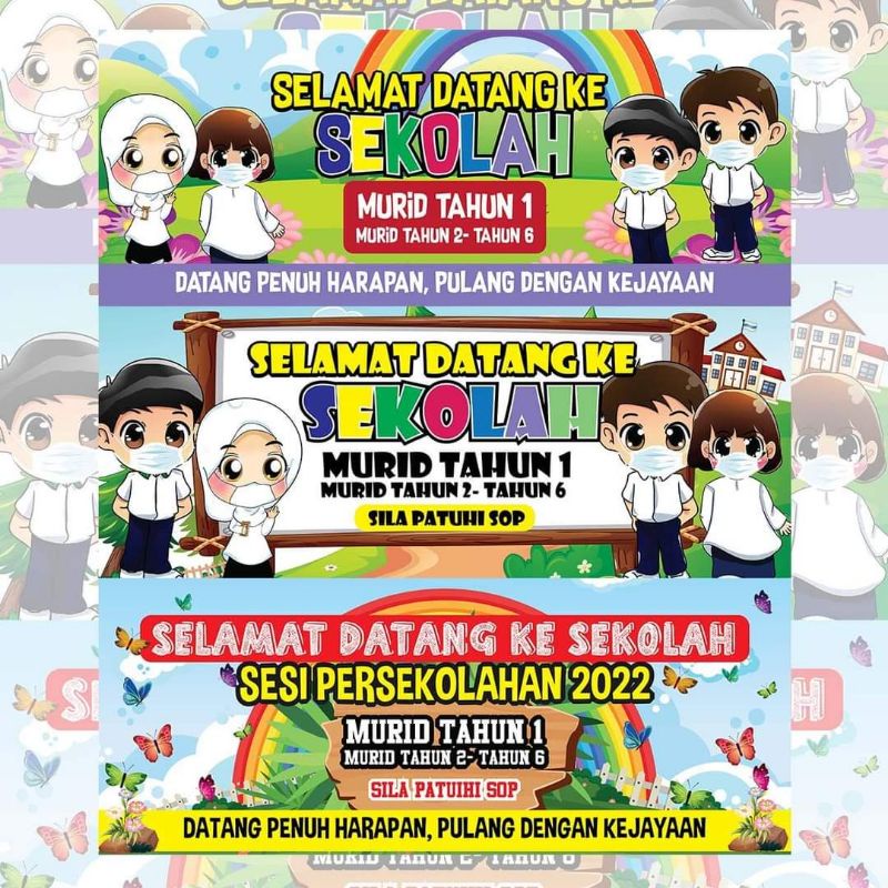 Banner dan bunting selamat datang ke sekolah welcome to school | Shopee ...