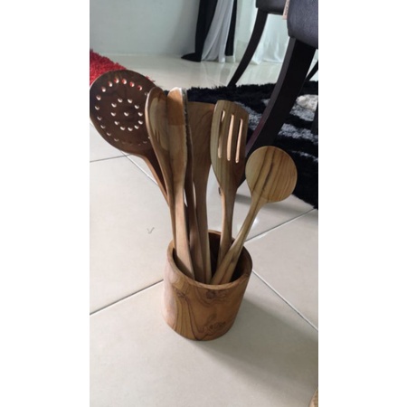 Set E Sudip Kayu Jati dari Indonesia. | Shopee Malaysia