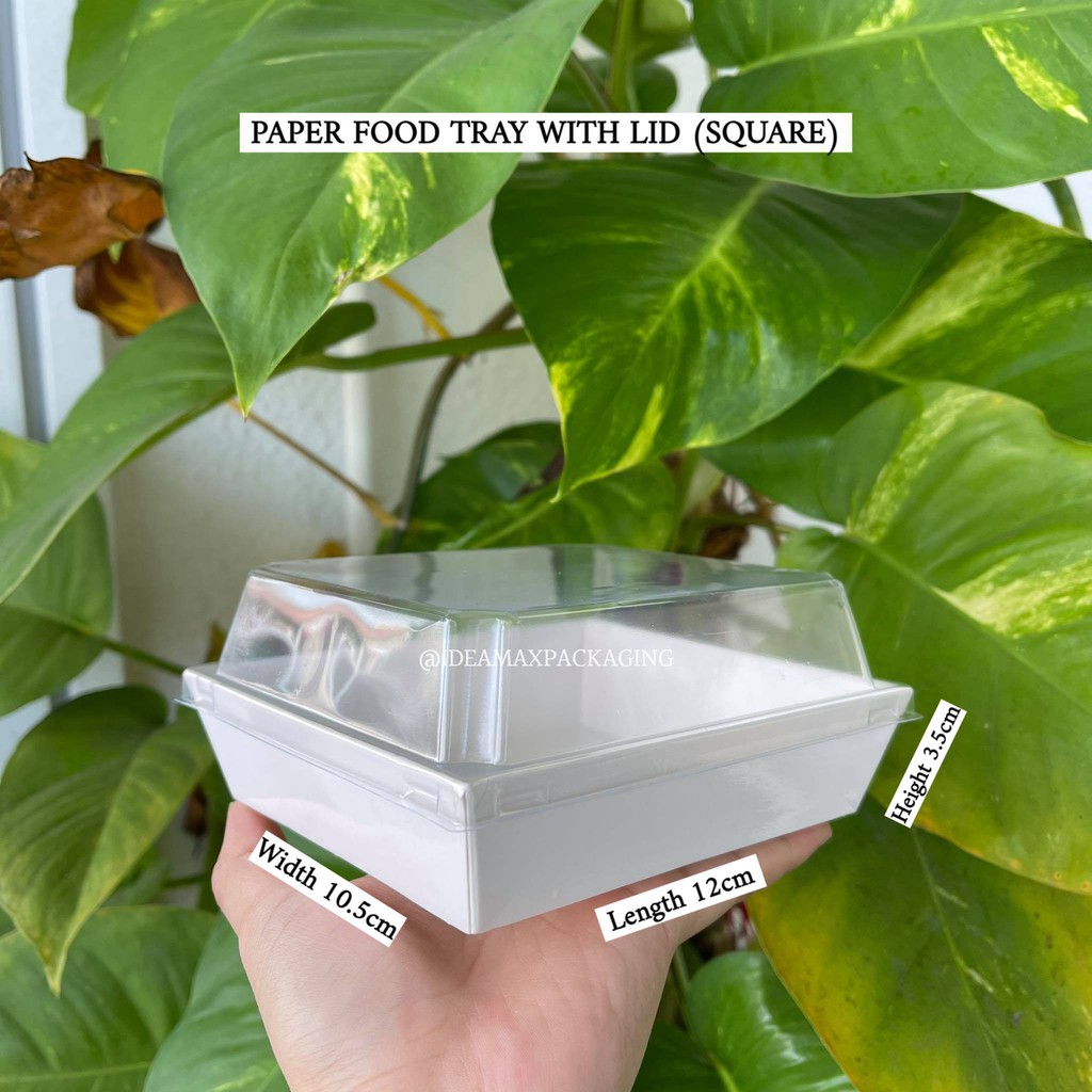 Ready Stock Dessert Box / Snack Box with Transparent Lid (White) -50pcs ...